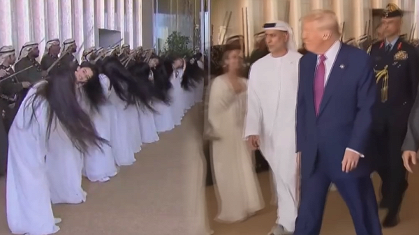 '트럼프 환영' UAE 소녀들, 긴 머리 풀어 헤치더니… | JTBC 뉴스