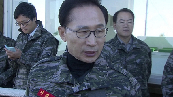 연평도 간 MB "NLL 목숨 다해 지켜야"…야권 "선거개입" | JTBC 뉴스